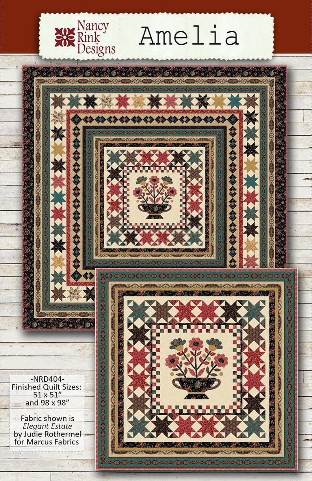 The Amelia Quilt Quilting Pattern From Nancy Rink Designs BRAND NEW ...