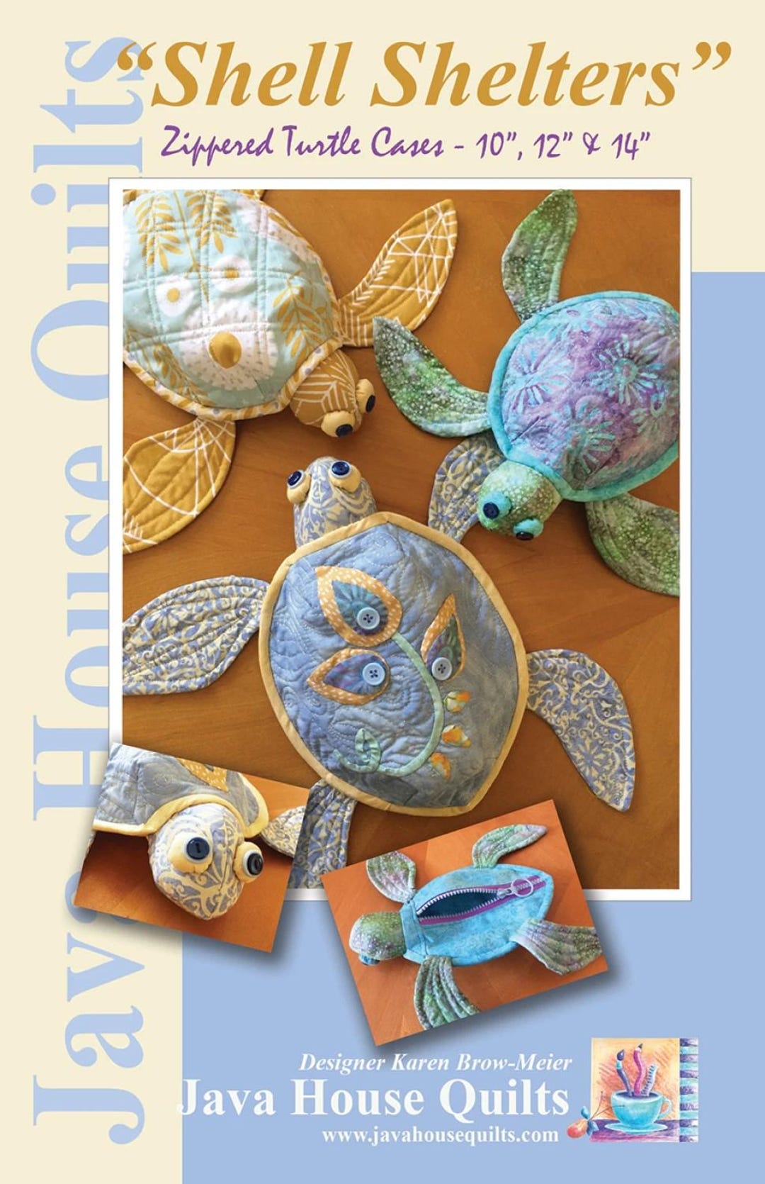 Shell Shelters Quilted Turtles With Zippered Belly Pouches Pattern From ...