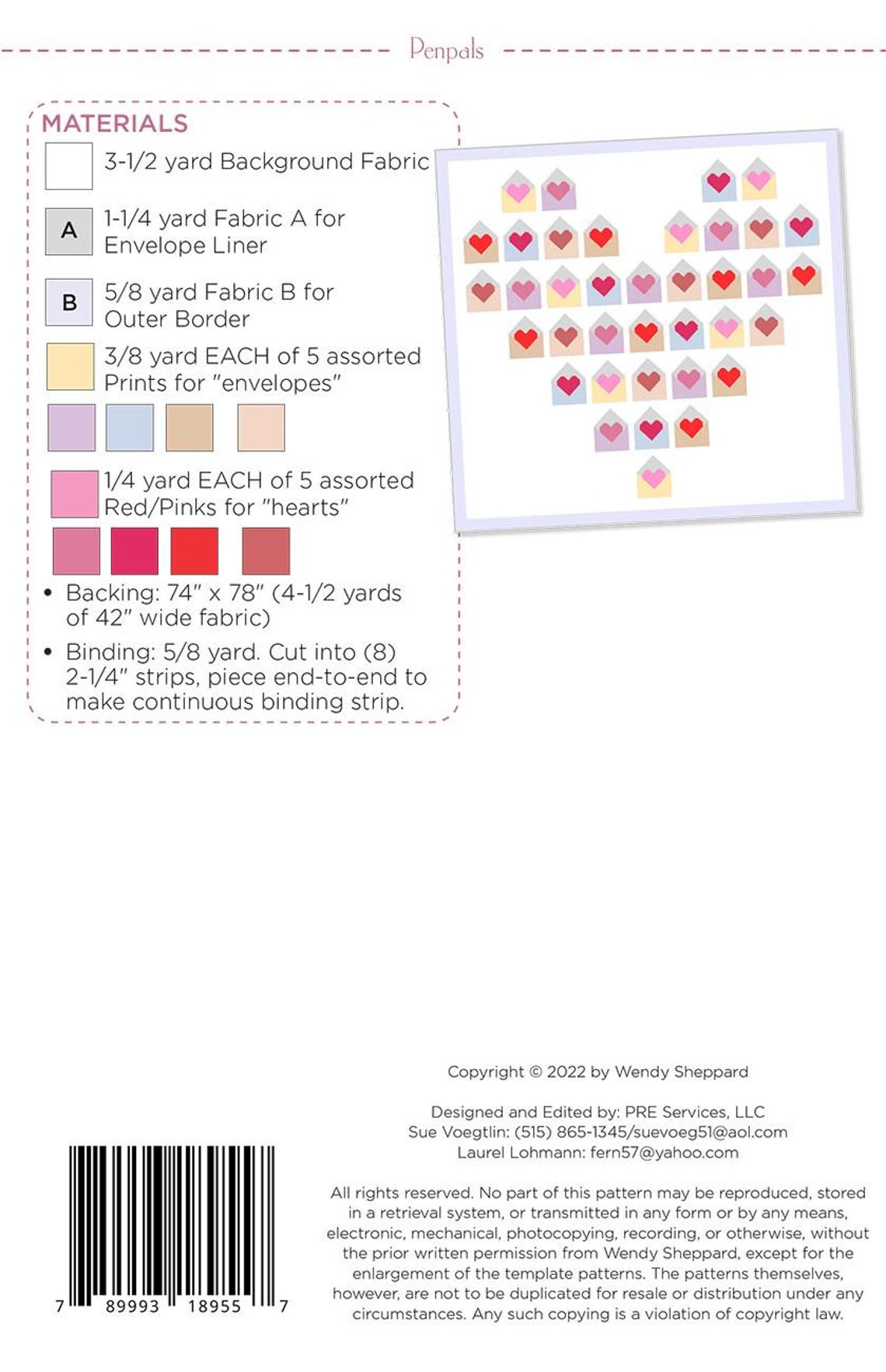 Pen Pals Quilt Quilting Pattern, From Wendy Sheppard Patterns, Please ...