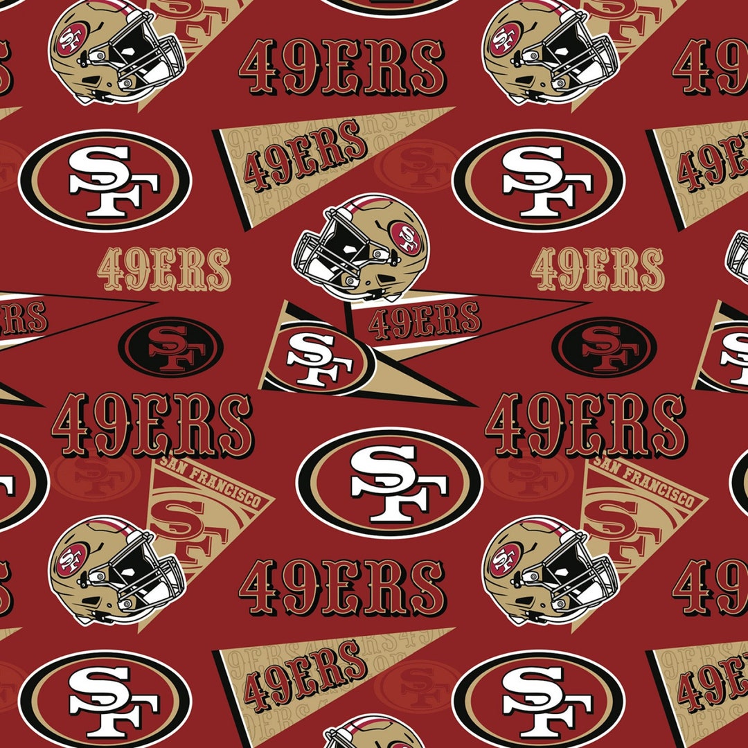 NFL San Francisco 49ers Pennants Football Team Woven Cotton Fabric ...
