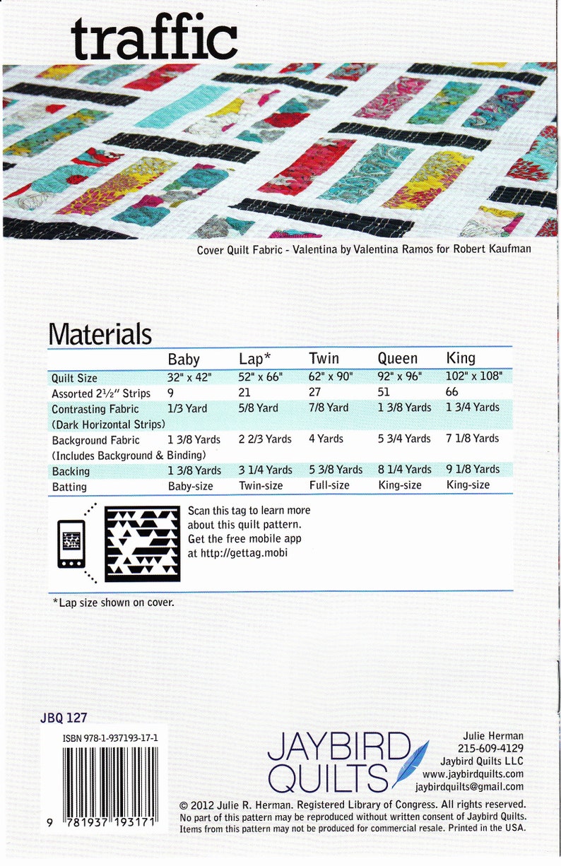 Traffic Pieced Quilt Quilting Pattern From Jaybird Quilts BRAND NEW ...