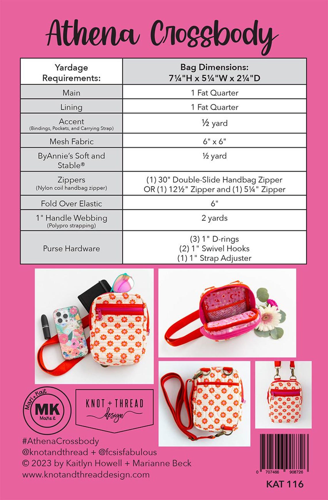 Athena Crossbody Sewing Pattern From Knot and Thread Designs BRAND NEW ...