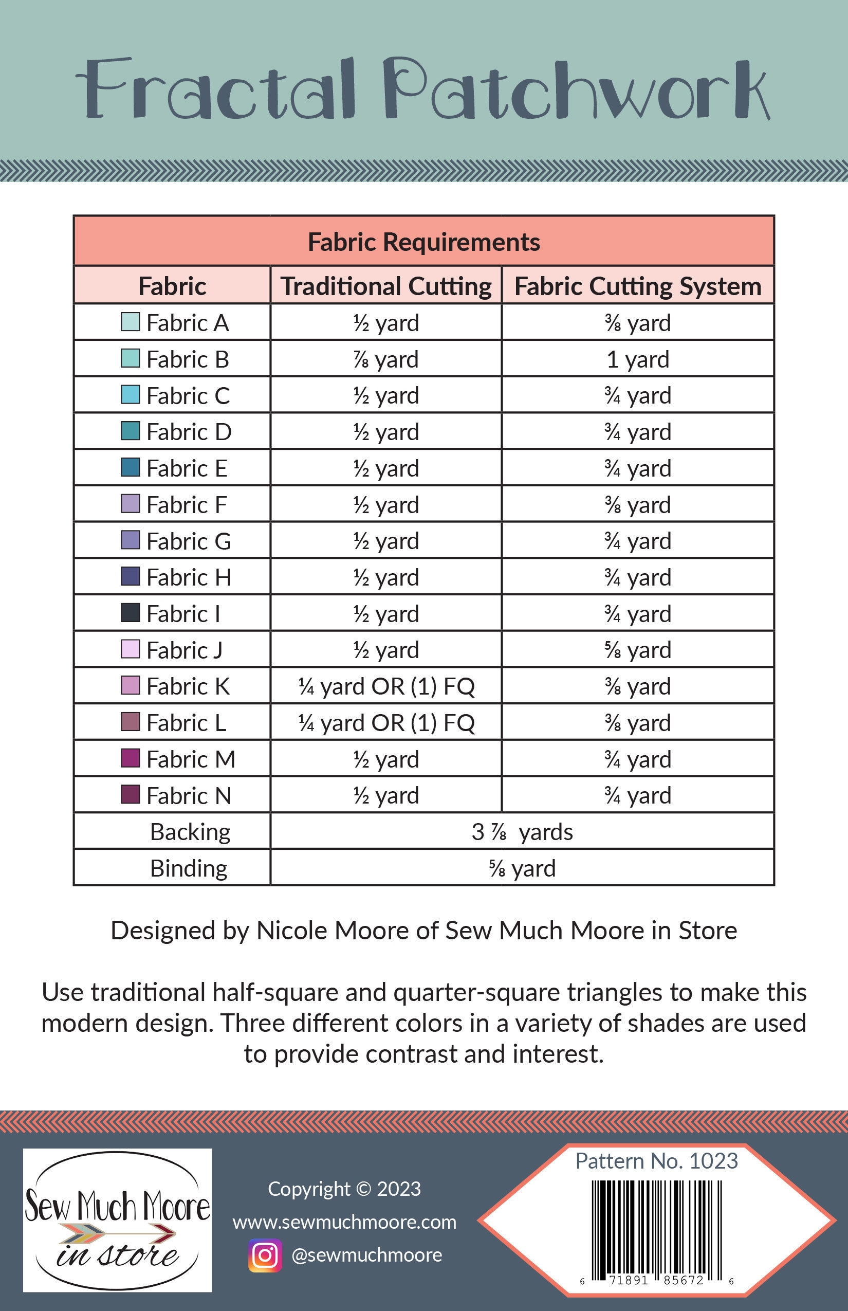 Fractal Patchwork, A Pieced Quilt Quilting Pattern by Sew Much Moore BRAND NEW, Please See ...