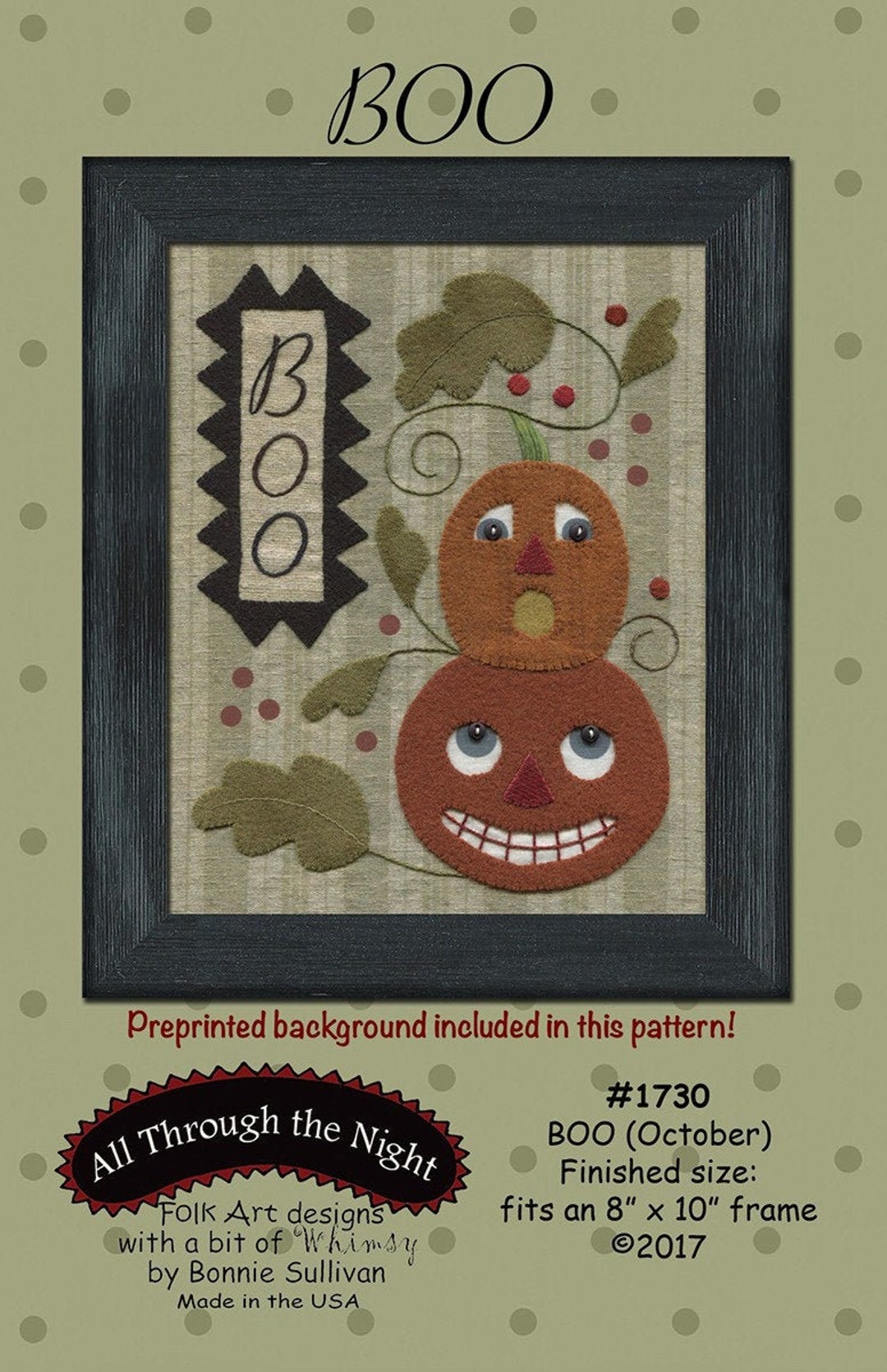 October- Boo Halloween, Sewing and Embroidery Pattern From All Through ...