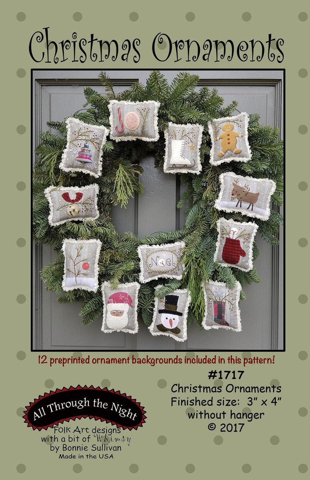 Christmas Ornaments Sewing and Embroidery Pattern From All Through the ...