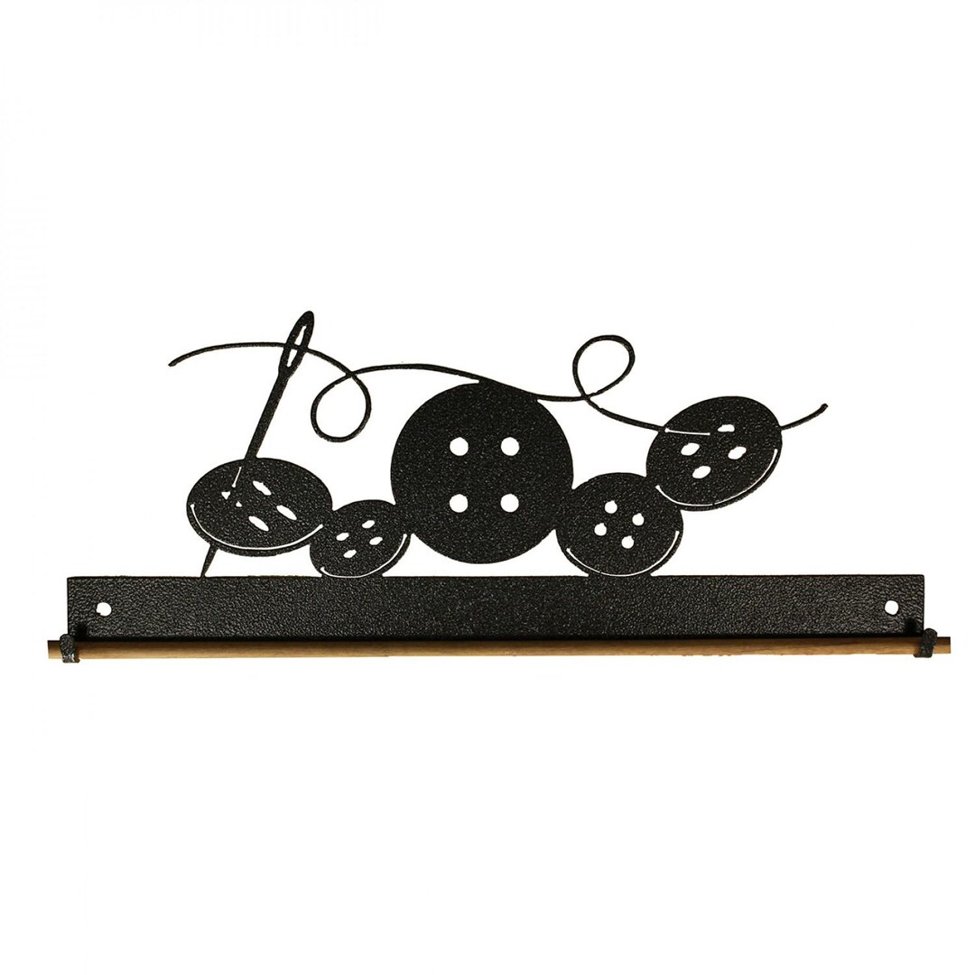 12 Inch Buttons Charcoal Project Holder or Quilt Hanger With Wooden ...