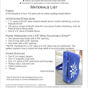 The Zip and Clip Bag Tote Purse Sewing Pattern From Around the Bobbin ...