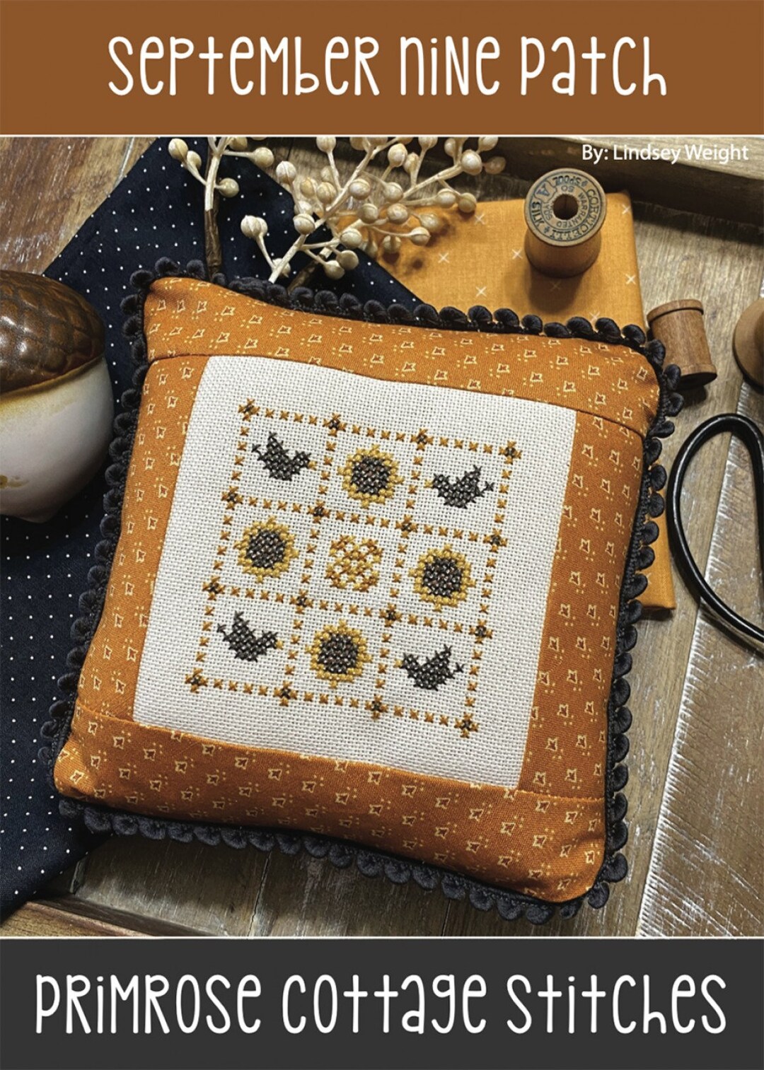 September Nine Patch Cross Stitch Pattern, From Primrose Cottage BRAND NEW, Please See ...
