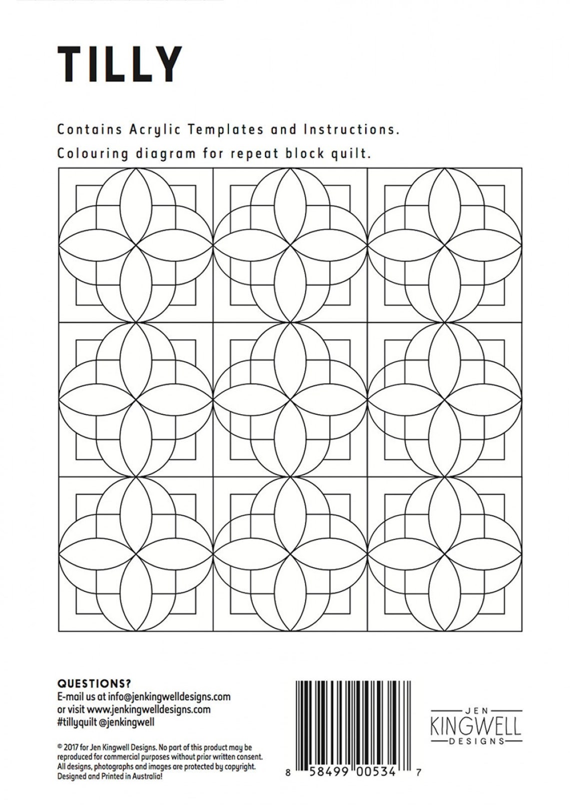Tilly Tempter Quilt Quilting Pattern From Jen Kingwell - Etsy
