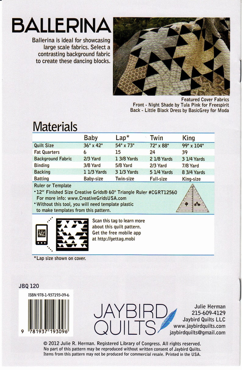 Ballerina Pieced Quilt Quilting Pattern From Jaybird Quilts - Etsy