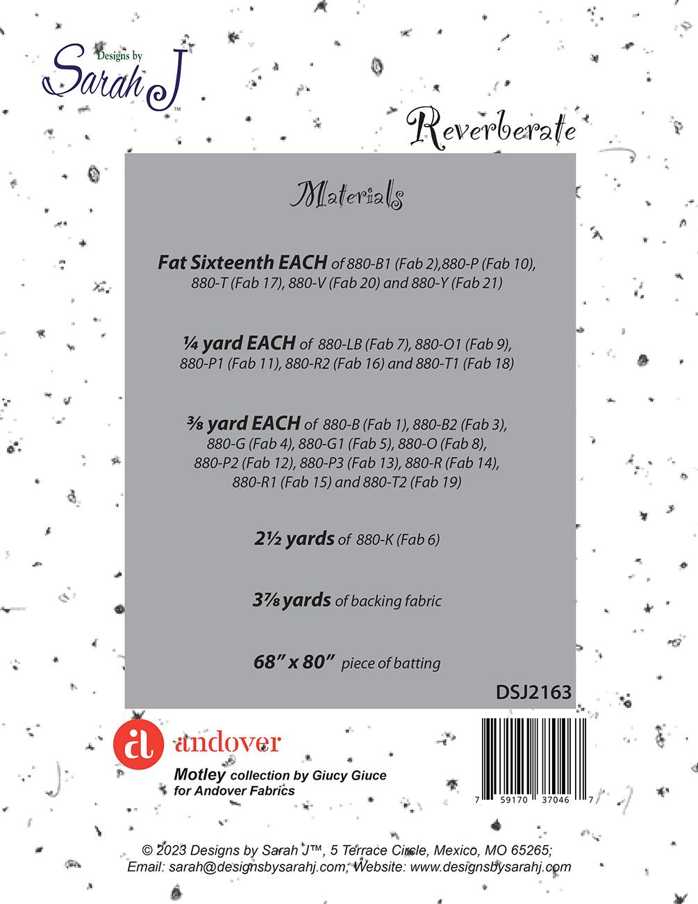 Reverberate-motley Quilt Quilting Pattern, From Designs by Sarah J ...