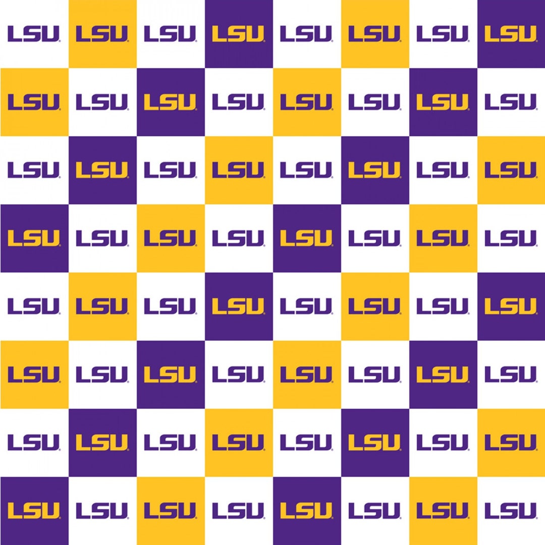 LSU Louisiana State University Fighting Tigers Checkerboard Cotton ...