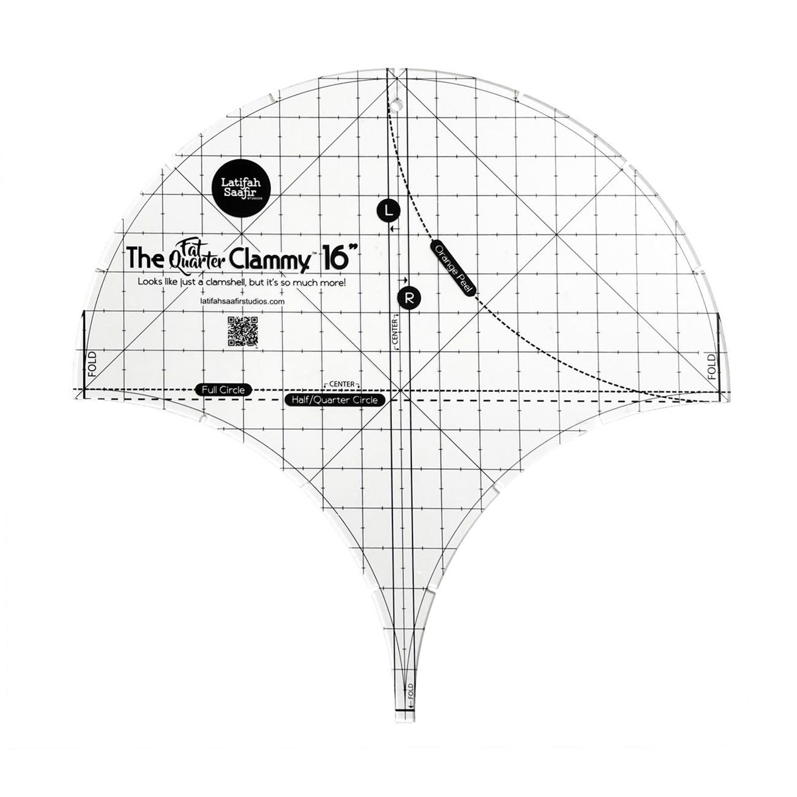 The Fat Quarter Clammy Acrylic Template Quilting Ruler, 16 Inch in Size ...