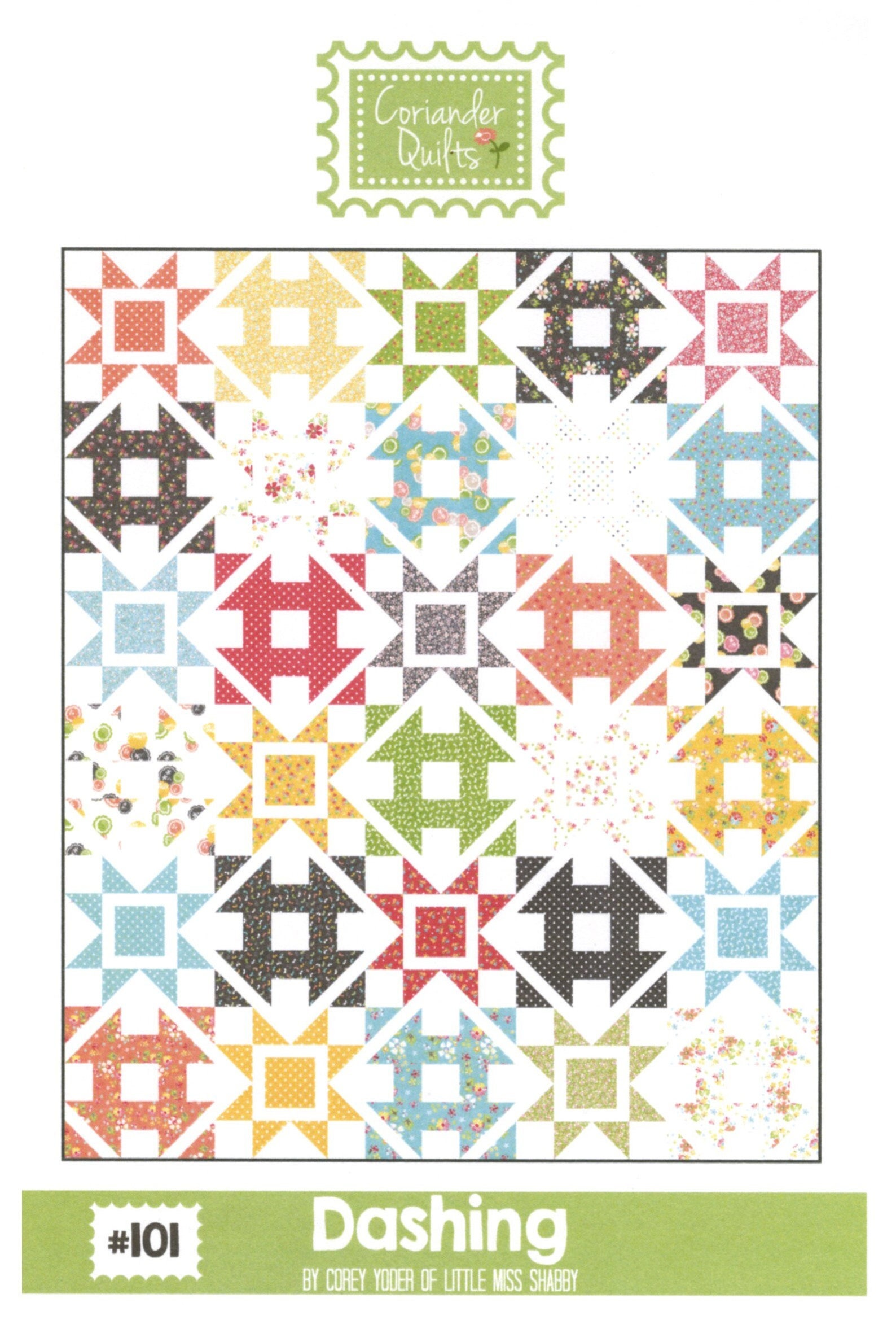Dashing Quilt Quilting Pattern From Coriander Quilts by Carey Yoder NEW ...