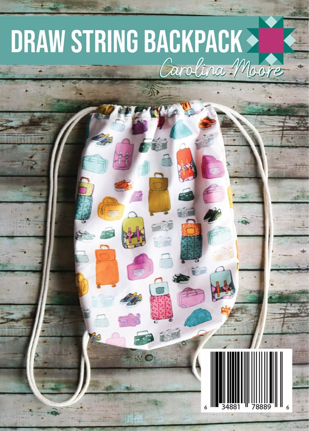 Draw String Backpack Postcard Sewing Pattern From Carolina Moore ...