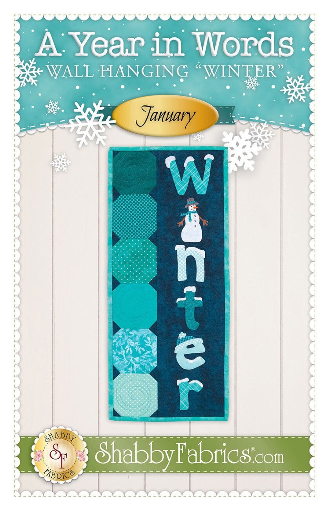 A Year in Words Wall Hanging Winter January Quilting Pattern From ...