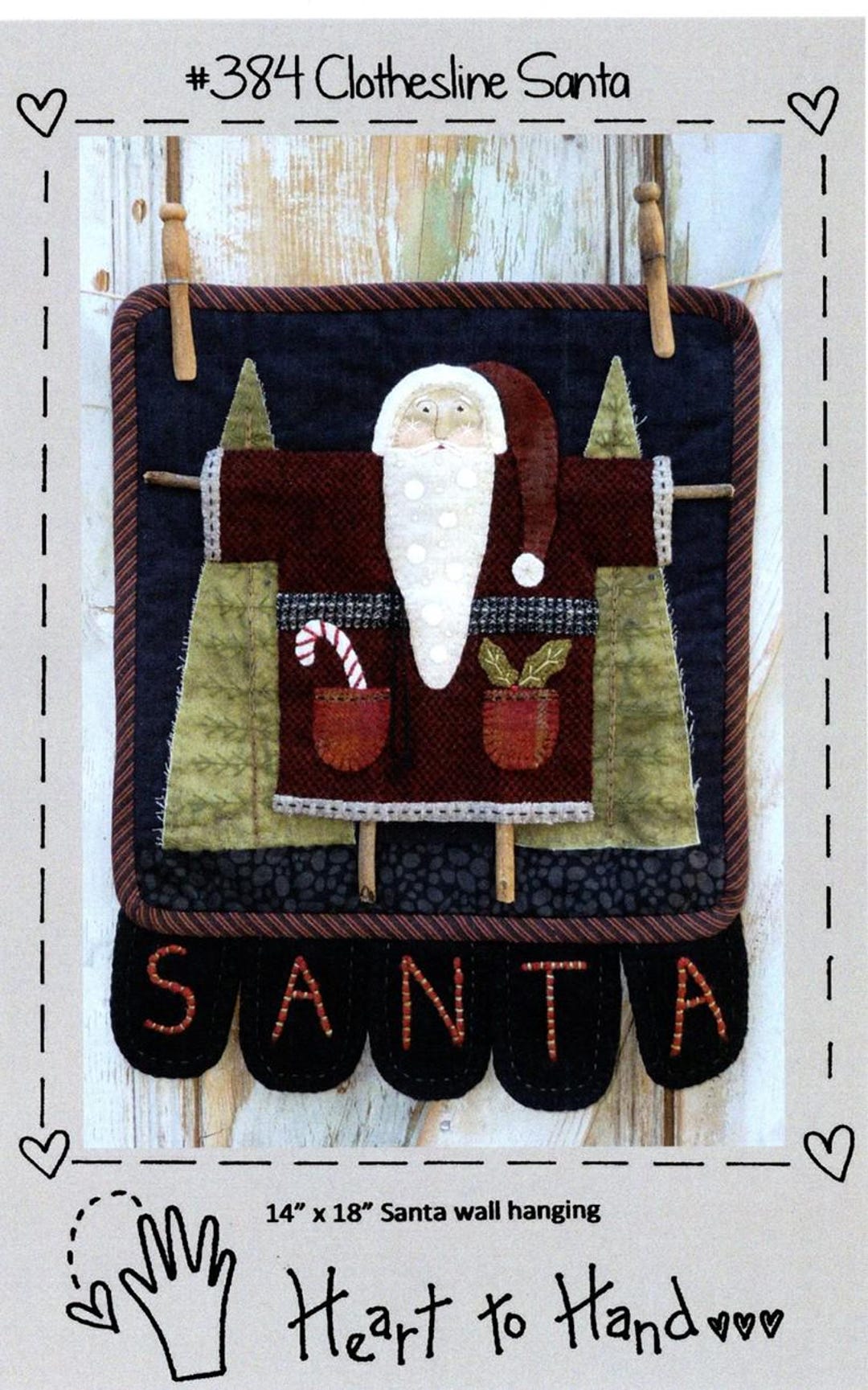 Clothesline Santa Sewing Pattern, From Heart to Hand BRAND NEW, Please ...