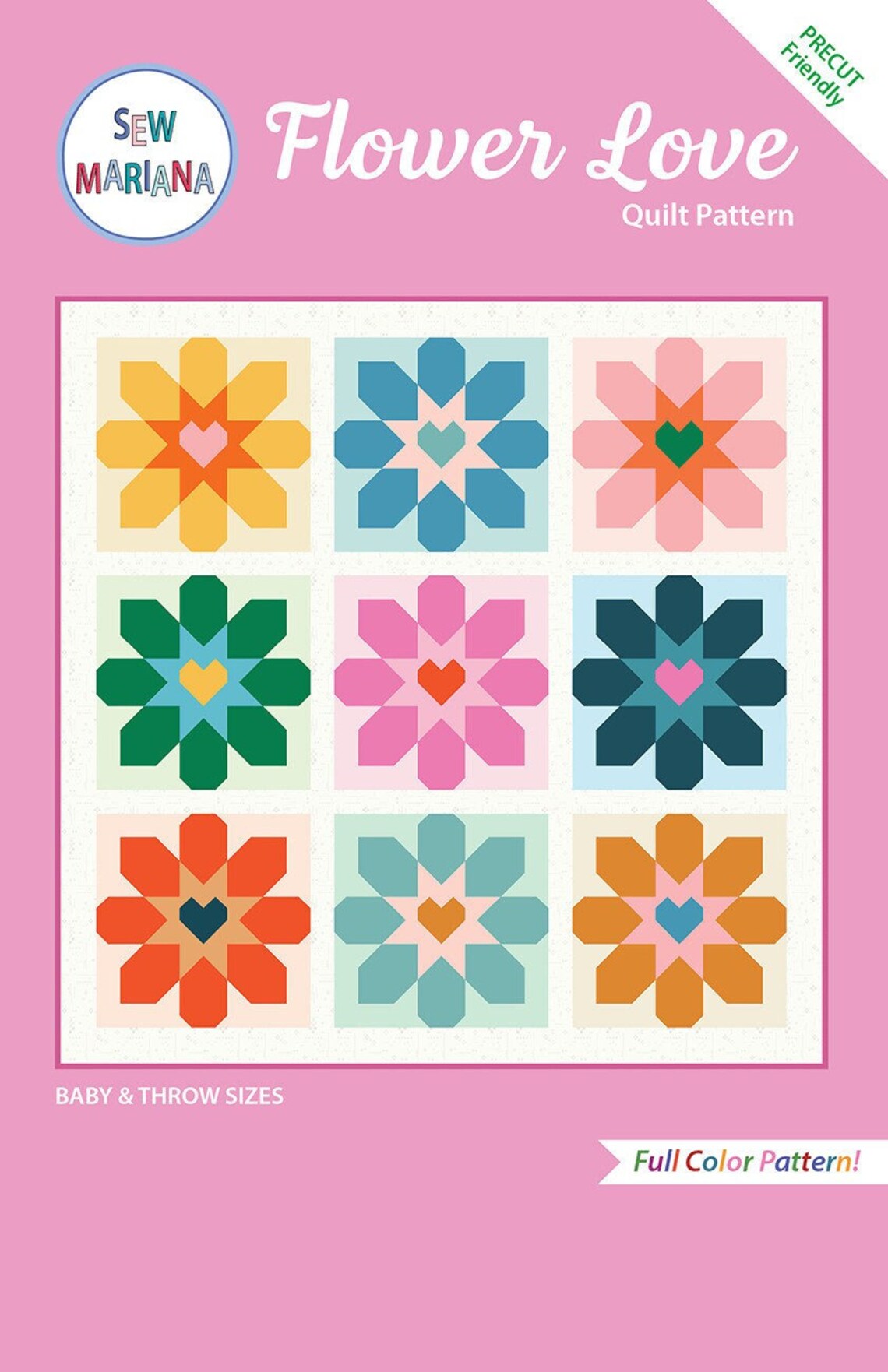 Flower Love Quilt Quilting Pattern, From Sew Mariana Patterns BRAND NEW ...