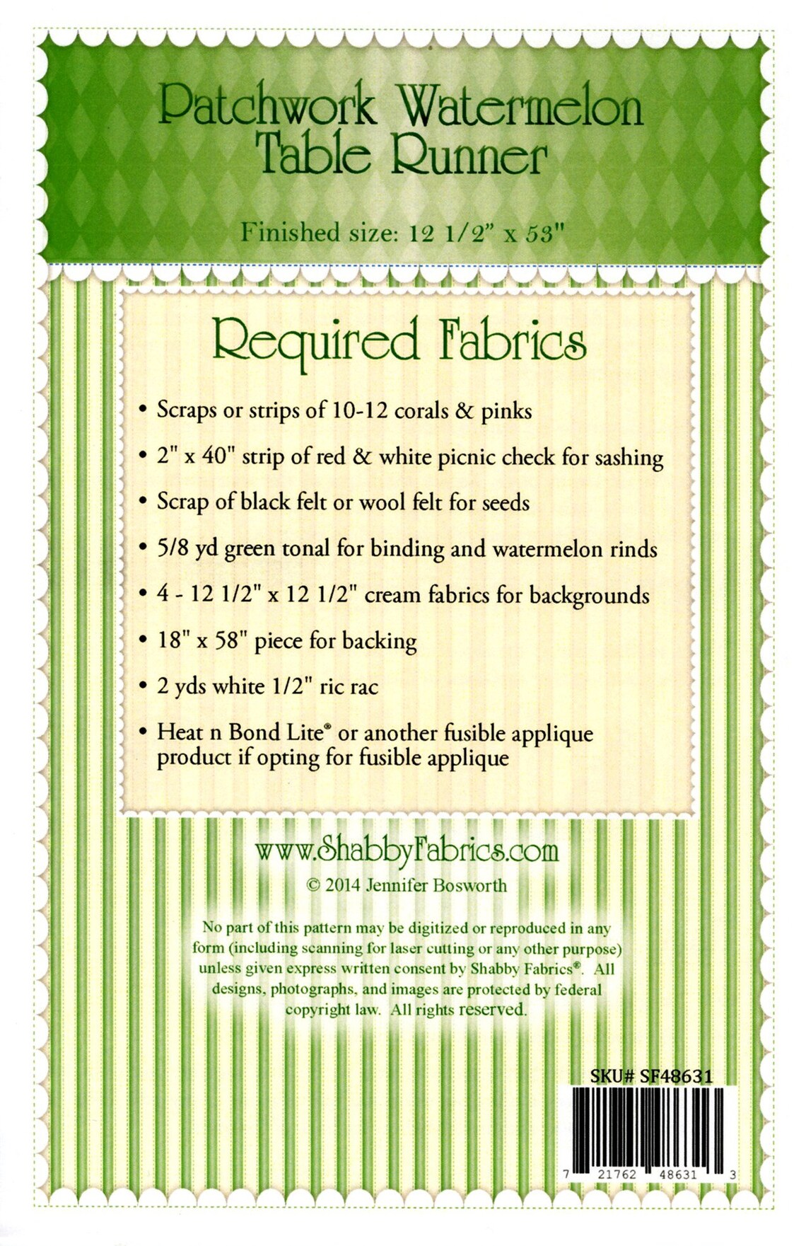 Patchwork Watermelon Table Runner Quilting and Sewing Pattern - Etsy