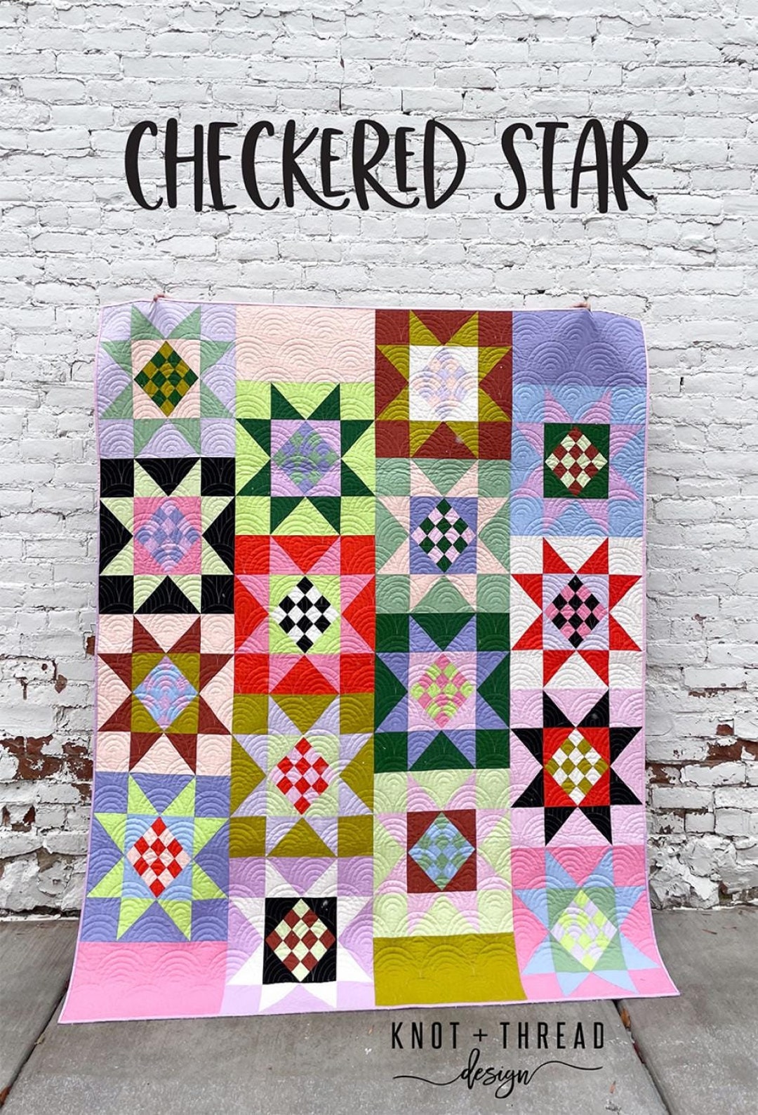 Checkered Star Quilt Quilting Pattern From Knot and Thread Designs ...