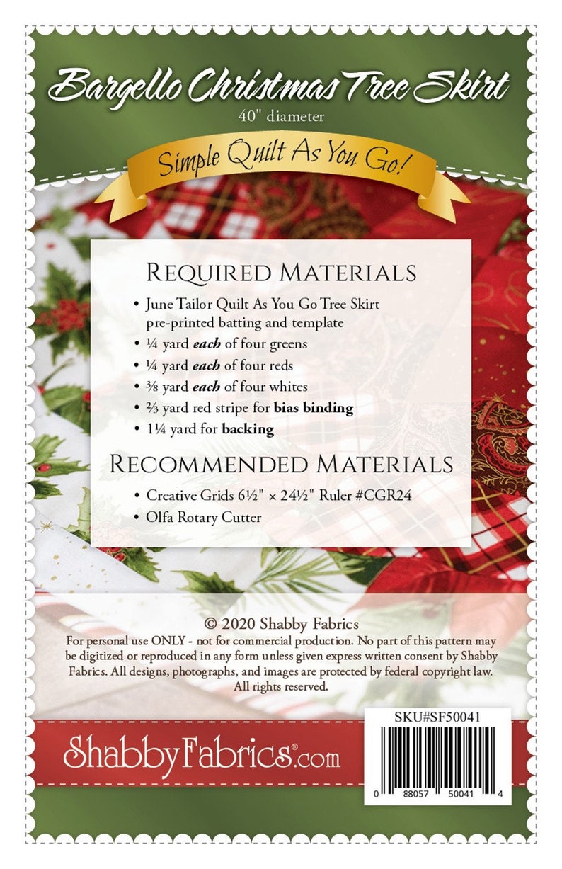 Bargello Christmas Tree Skirt Quilting Pattern From Shabby - Etsy