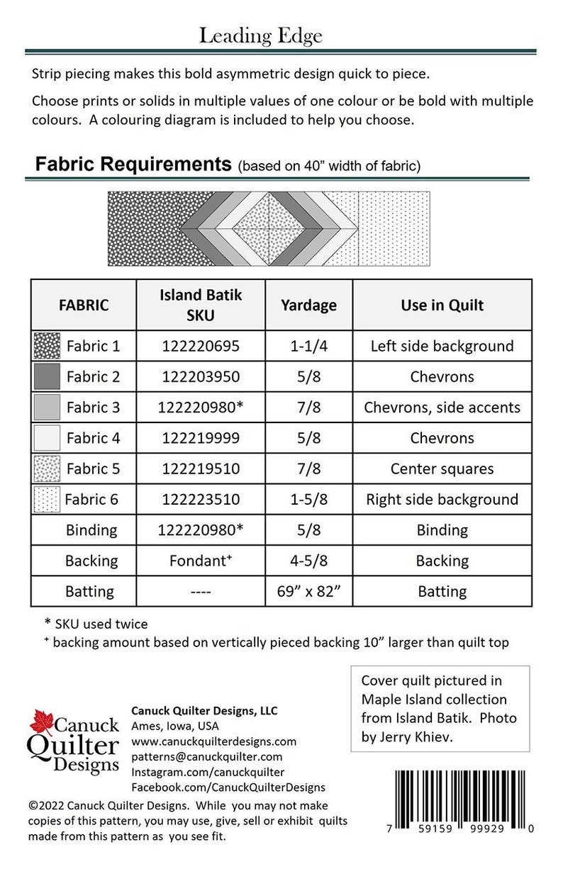 Leading Edge Quilt Quilting Pattern, From Canuck Quilter Designs BRAND ...