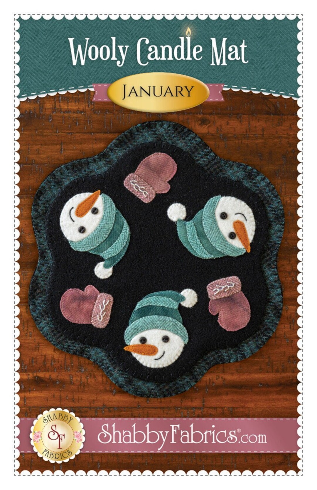 Wooly Candle Mat January Snowmen and Mittens Sewing Pattern From Shabby ...