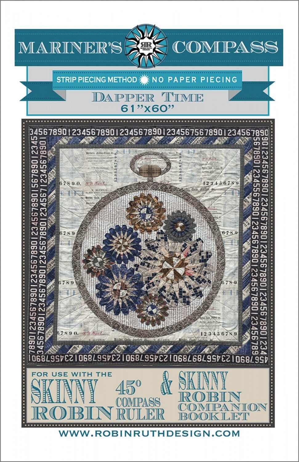 Dapper Time Quilt Quilting Pattern, From Robin Ruth Design LLC, BRAND ...
