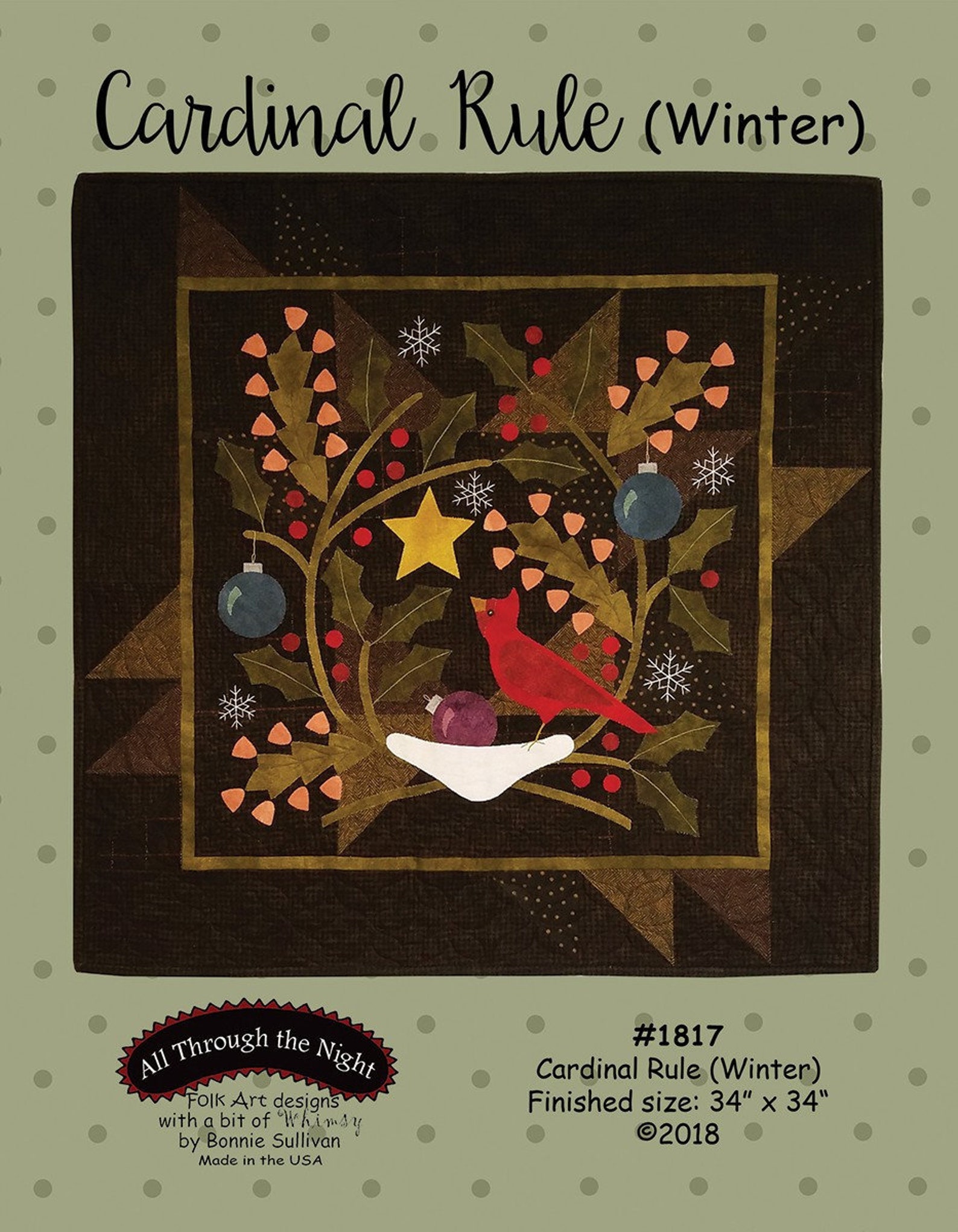 Cardinal Rule Winter Quilt Quilting Pattern From All Through - Etsy