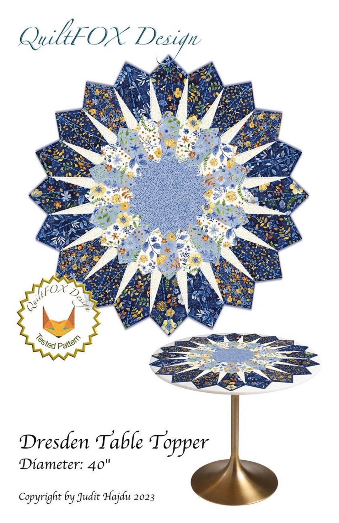 Dresden Table Topper Quilting Pattern, From Quiltfox Design BRAND NEW ...