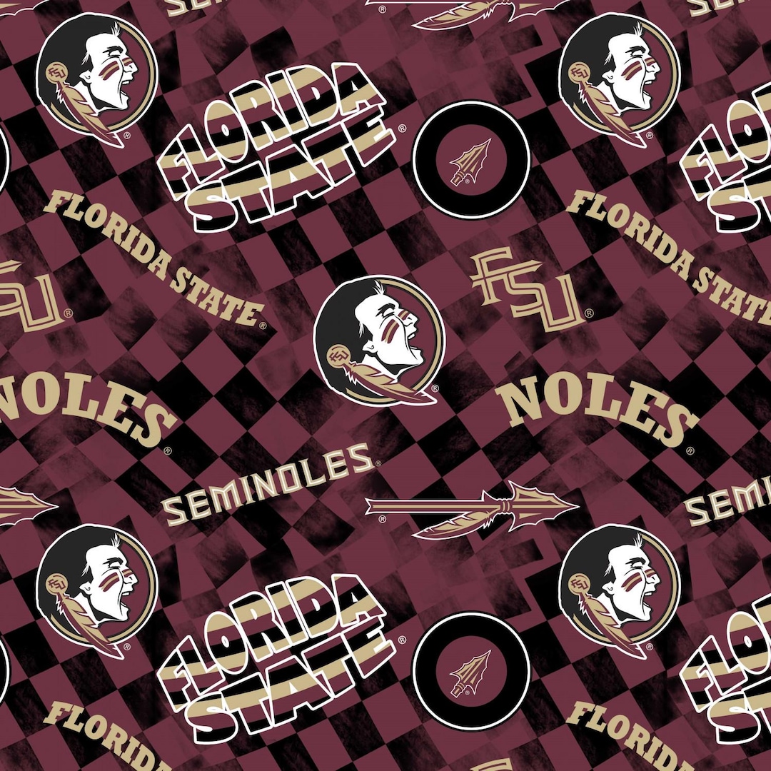 NCAA Florida State University Seminoles Check Allover Woven Cotton ...