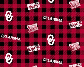 The University of Oklahoma Sooners Patchwork Cotton Fabric | Etsy