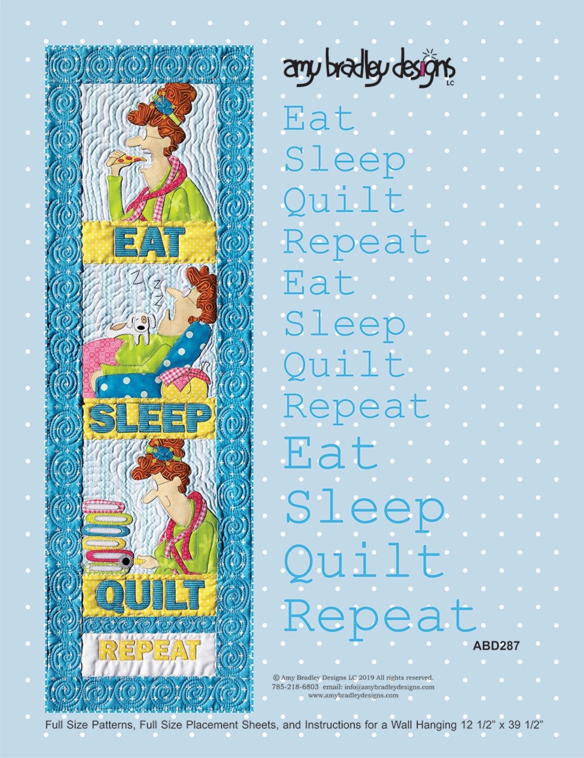 Eat Sleep Quilt Pieced Applique Quilting Pattern From Amy - Etsy
