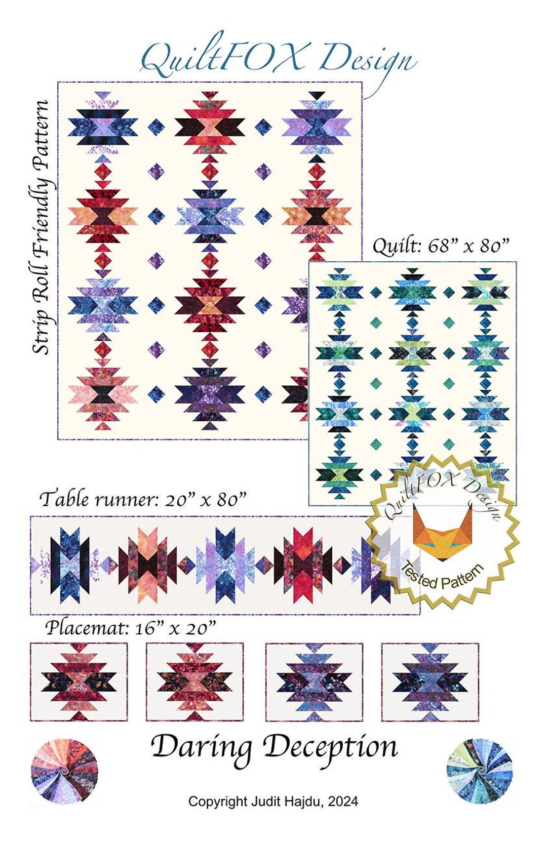 Dancing Deception Quilt Quilting Pattern, From Quiltfox Designs BRAND ...