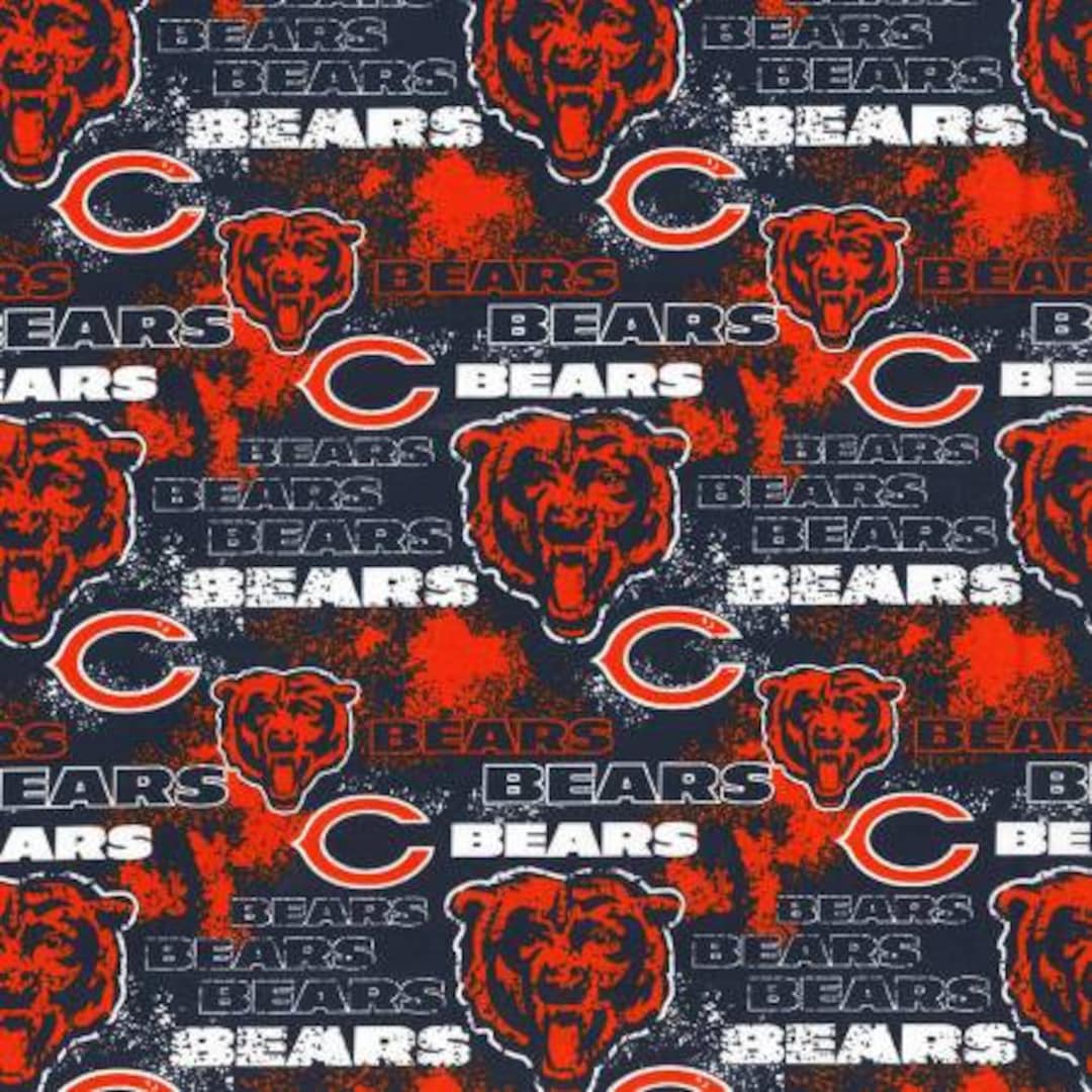 NFL Chicago Bears Blue Splash Football Team Cotton Fabric Priced by the ...