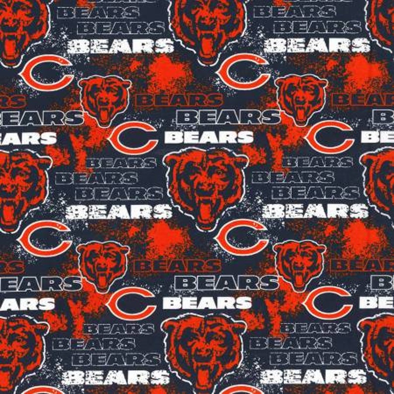 NFL Chicago Bears Blue Splash Football Team Cotton Fabric Priced by the ...
