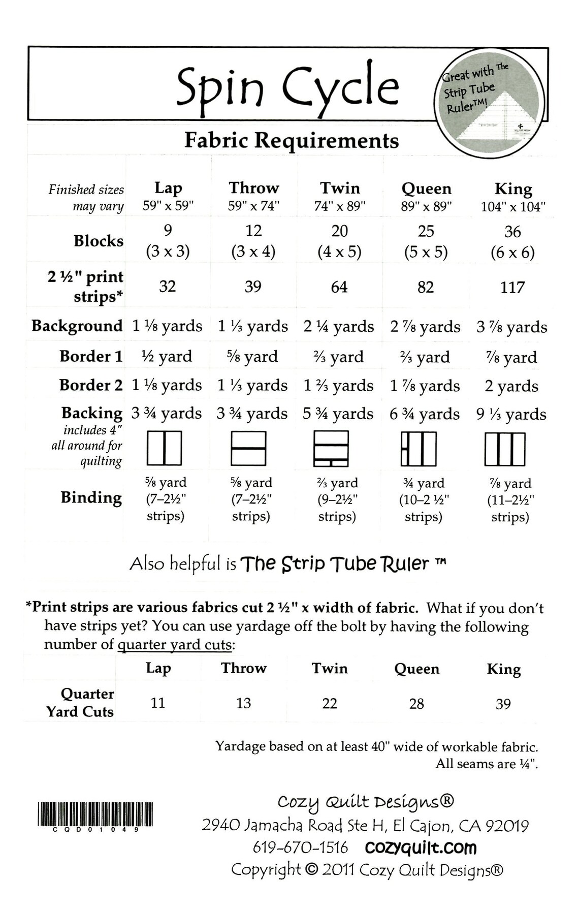 Spin Cycle Quilt Quilting Pattern From Cozy Quilt Designs BRAND NEW ...