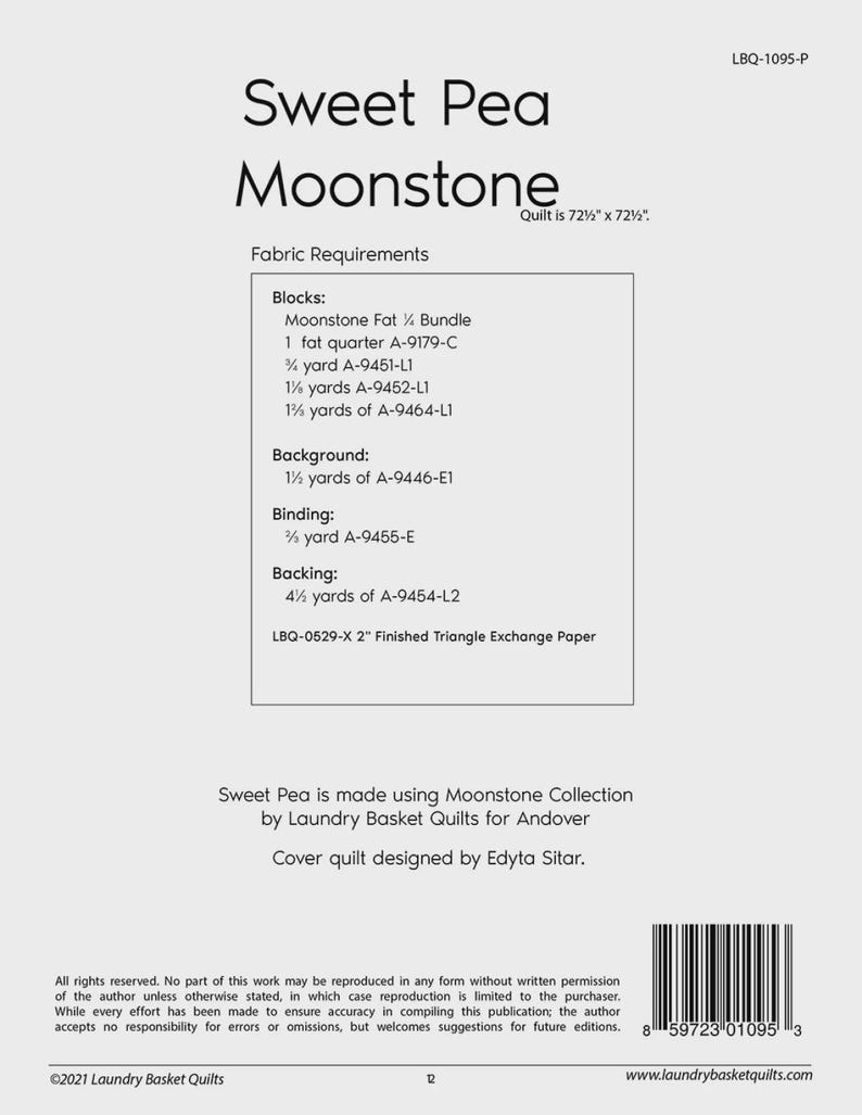 Sweet Pea Moonstone Quilt Quilting Pattern From Laundry Basket Quilts ...