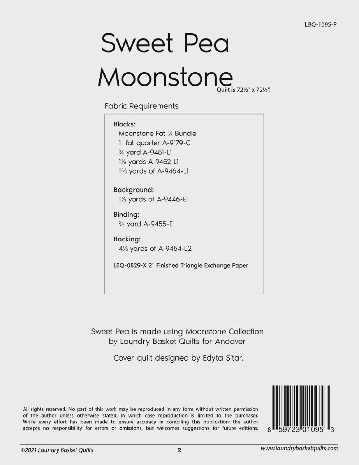 Sweet Pea Moonstone Quilt Quilting Pattern From Laundry Basket Quilts ...