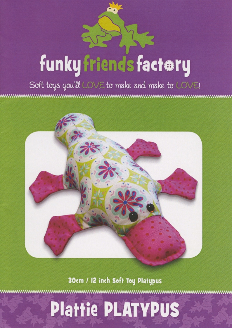 Plattie Platypus Plush Toy Sewing Pattern From Funky Friends - Etsy