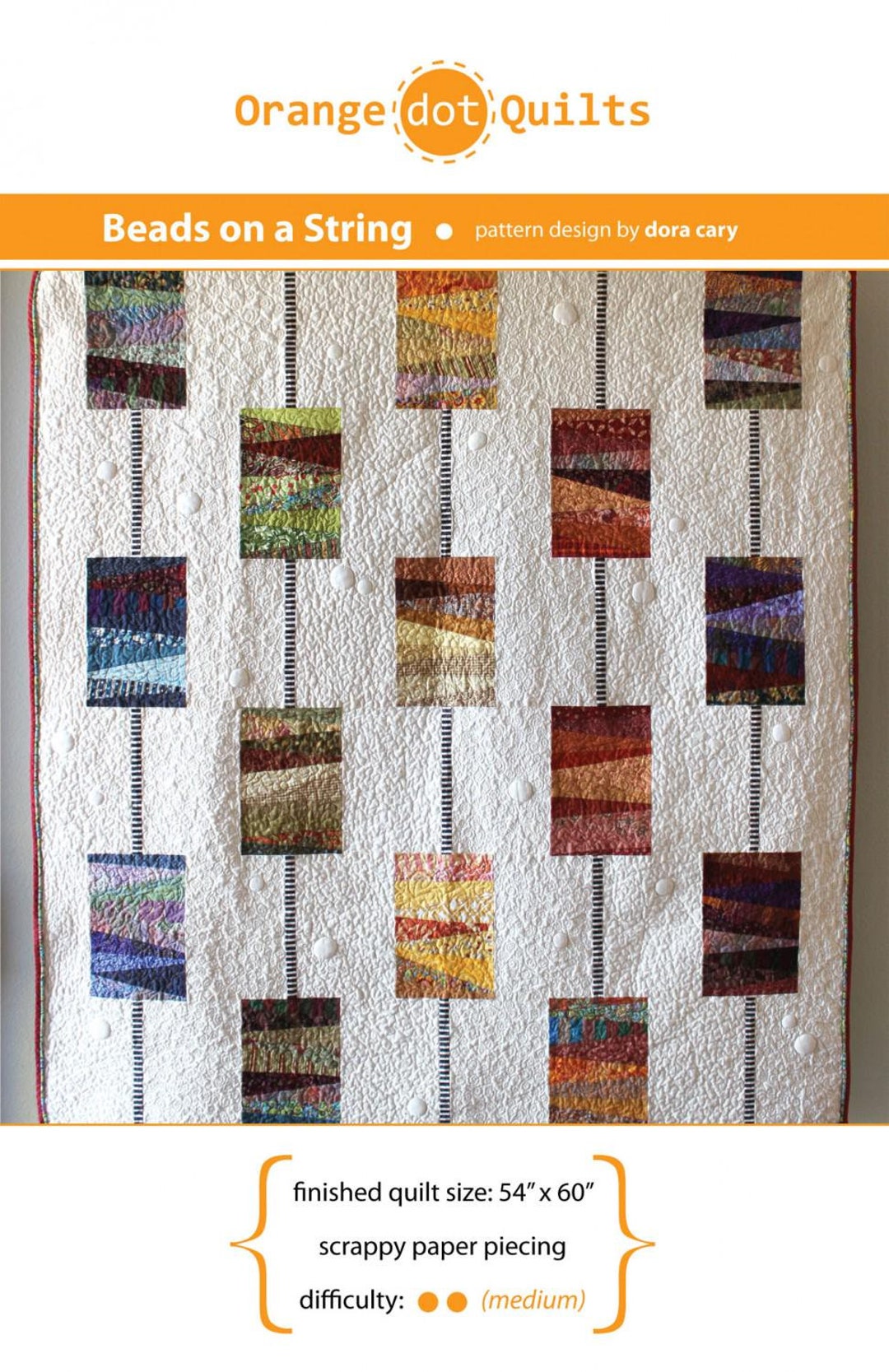 Beads on A String Quilt Quilting Pattern, From Orange Dot Quilts BRAND ...