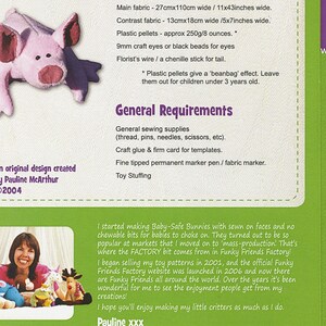 Petunia Pig Plush Toy Sewing Pattern From Funky Friends Factory NEW ...