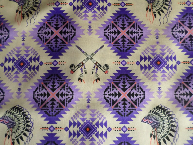 Purple Native Spirit Southwest Pattern All Over on Cream Woven | Etsy