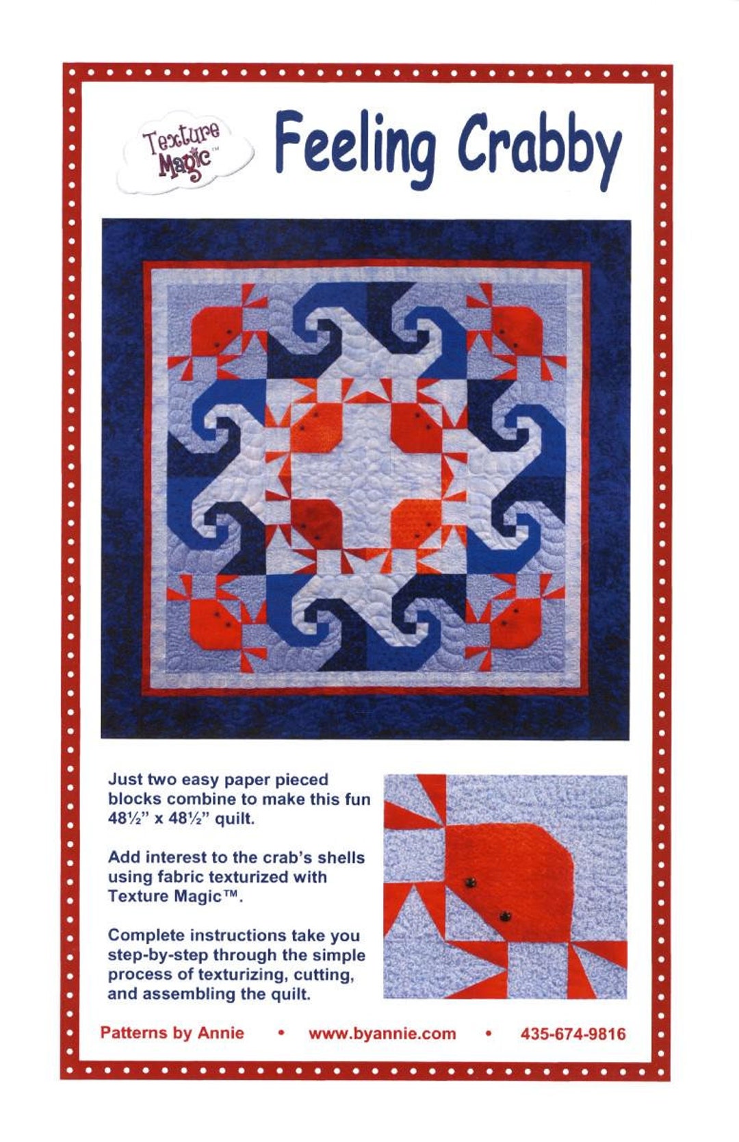 Feeling Crabby Table Topper Quilting Pattern From Byannie BRAND NEW ...