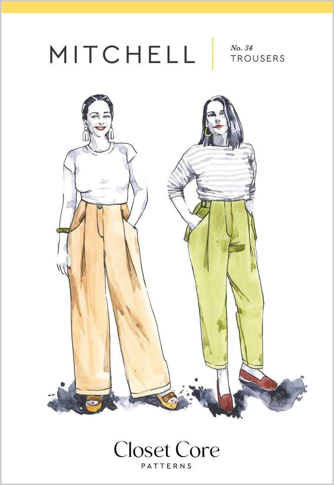 Mitchell Trousers Pants Sewing Pattern, Sizes 0-20, From Closet Core ...