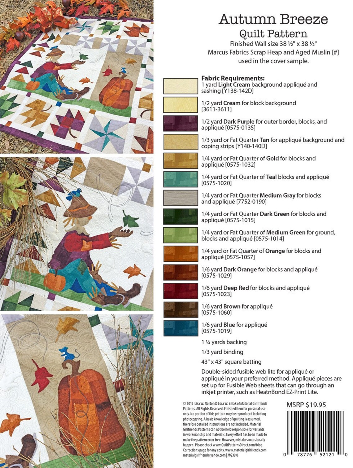 Autumn Breeze Quilt Quilting Pattern From Material Girlfriends Brand ...