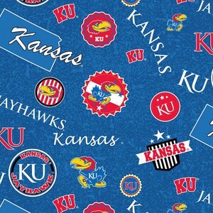 NCAA University of Kansas Jayhawks Home State All Over Cotton Fabric ...
