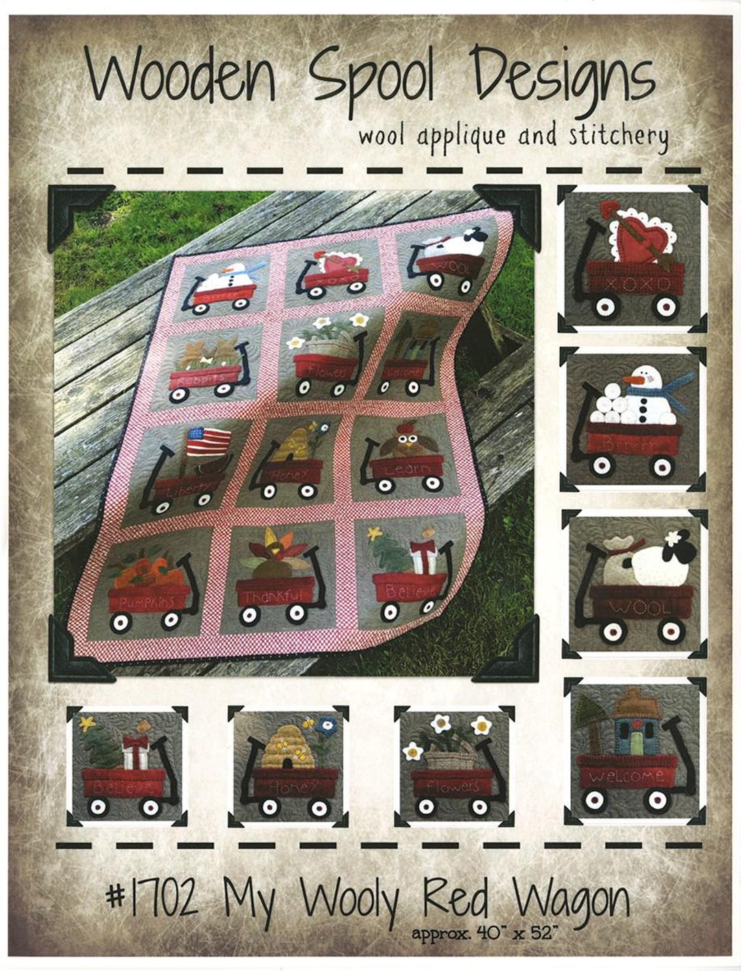 My Wooly Red Wagon Quilt Quilting Pattern, From Wooden Spool Designs ...