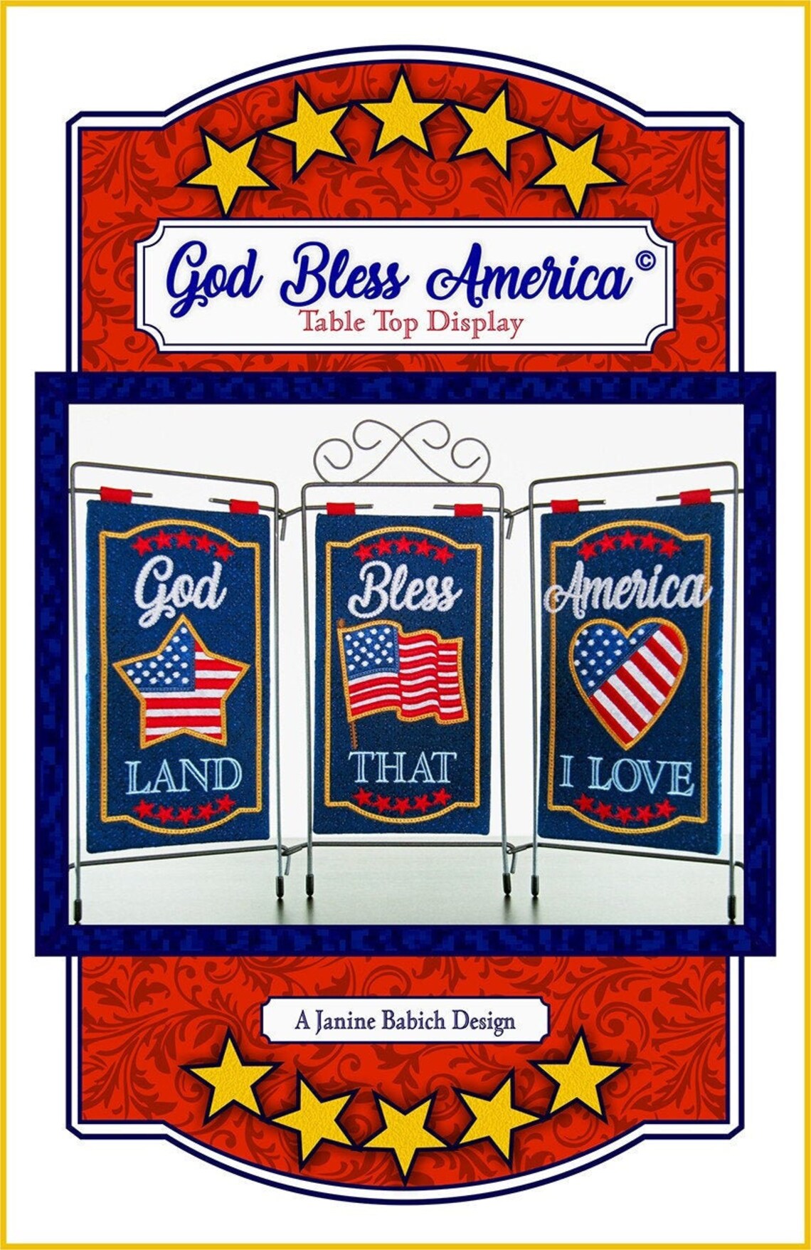 God Bless America Table Top Display Machine Embroidery, From Janine ...