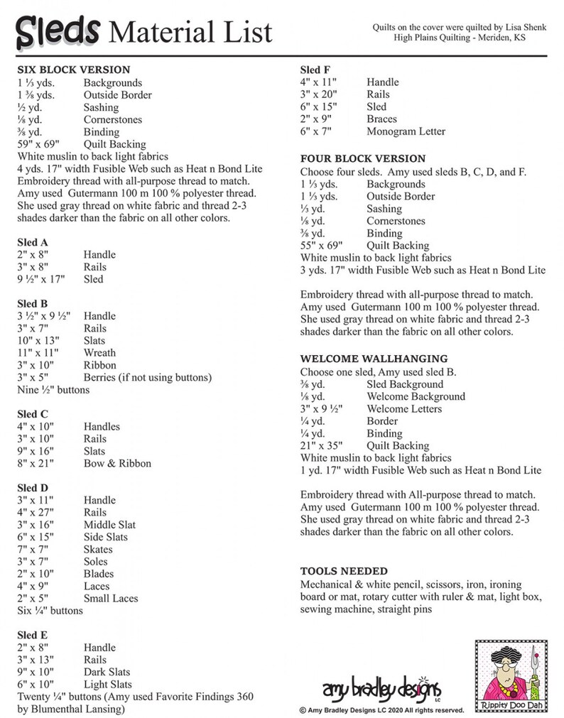 Sleds Quilt Pieced Applique Quilting Pattern From Amy Bradley - Etsy